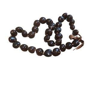 Handmade | Jewelry | Handmade Dark Brown Kukui Nut Lei Natural Beads Hawaiian Necklace | Poshmark